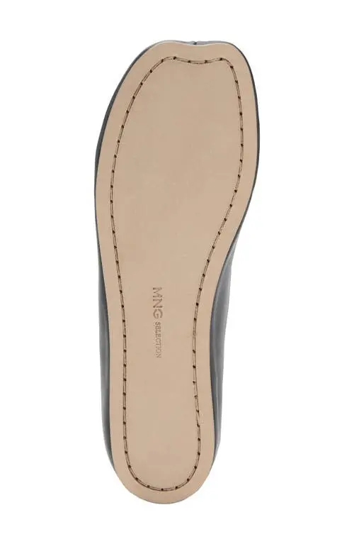 Mango Split-toe Leather Ballet Flats