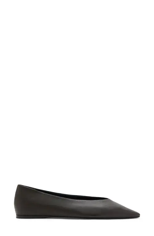 Mango Pointed Toe Leather Ballerinas