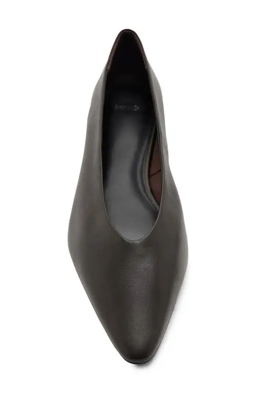 Mango Pointed Toe Leather Ballerinas