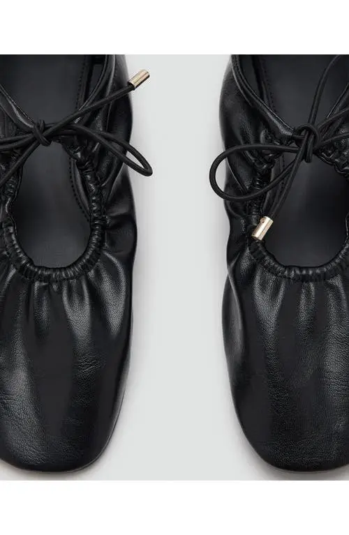 Mango Ruched Ballet Flat