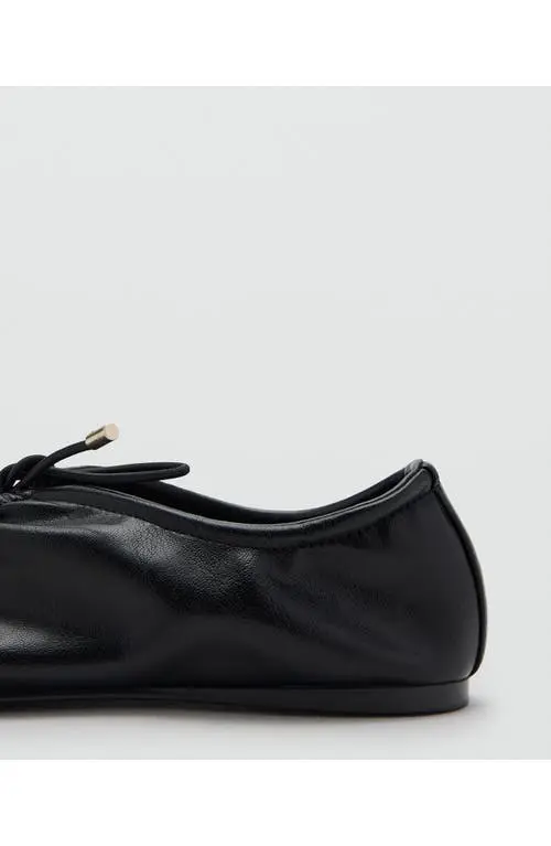 Mango Ruched Ballet Flat