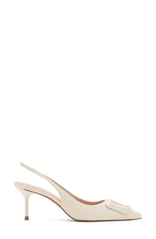 Mango Slingback Pointed Toe Pumps - Ecru