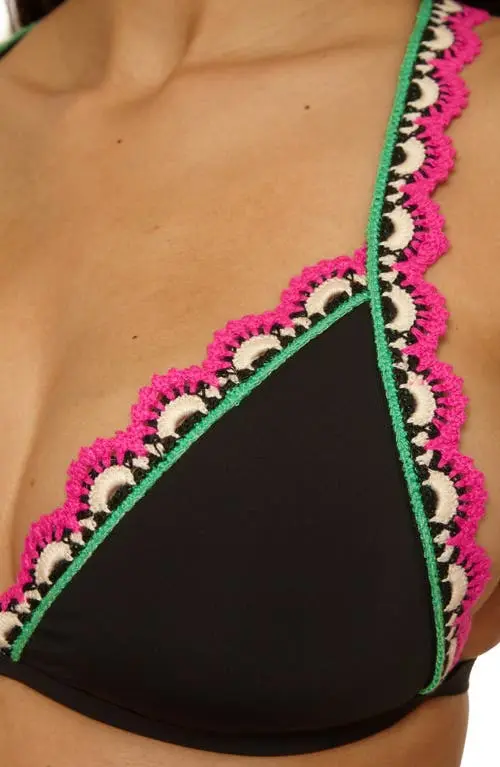 Lucky Brand Malaga Crochet Trim Triangle Bikini Top