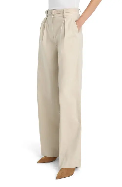FAVORITE DAUGHTER The Miranda Wide Leg Linen Blend Pants - Light Khaki