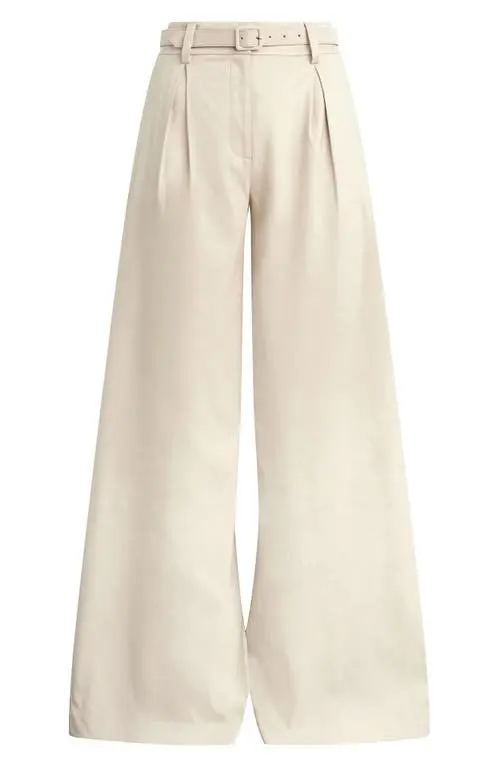 FAVORITE DAUGHTER The Miranda Wide Leg Linen Blend Pants - Light Khaki