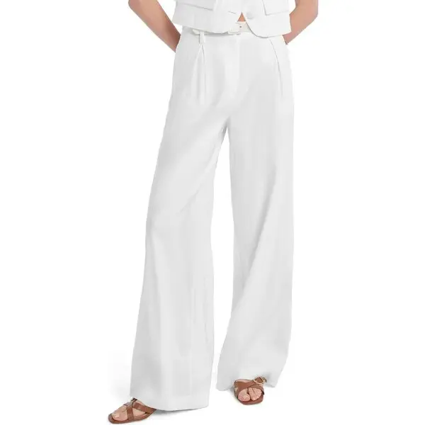 FAVORITE DAUGHTER The Miranda Wide Leg Linen Blend Pants - White