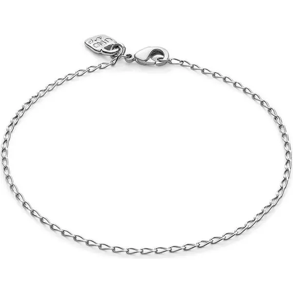 UNODE50 Oval Link Charm Bracelet - Silver