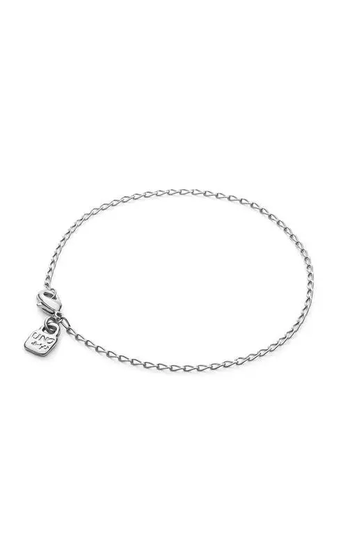 UNODE50 Oval Link Charm Bracelet - Silver