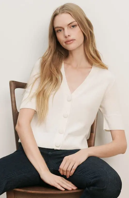 Veronica Beard Solene Cropped Cashmere Cardigan