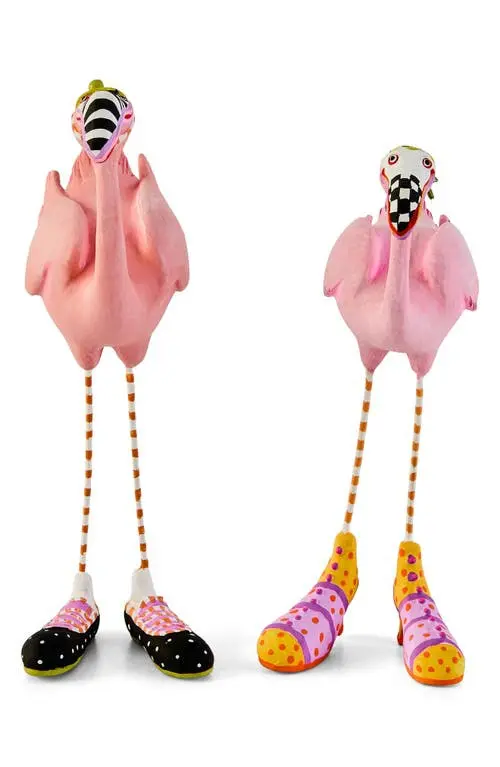 MACKENZIE-CHILDS Patience Brewster Sheila & Sheldon Flamingo Figurines