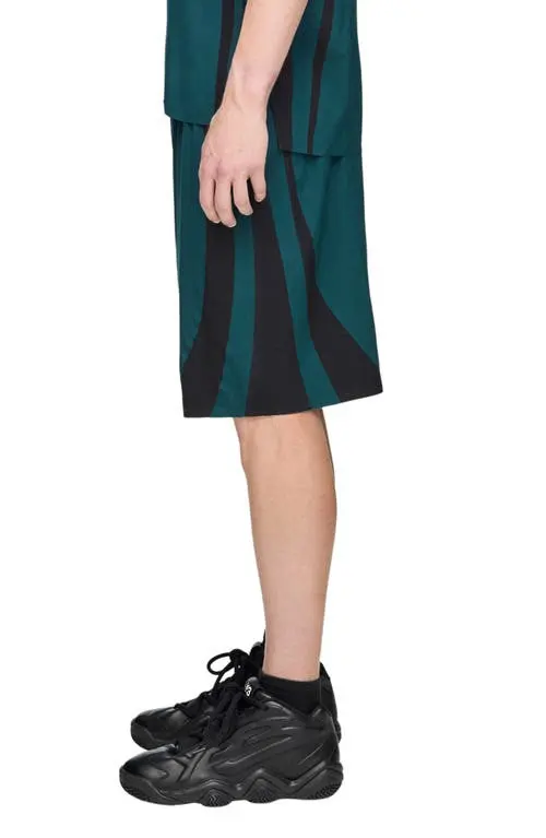 Y3 Mesh Panel Woven Shorts - Green