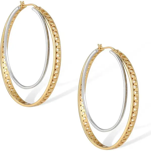 RETRO CHIC Colosseum Hoop Earrings - Gold