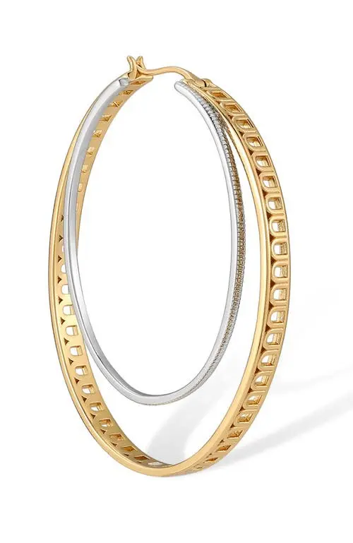 RETRO CHIC Colosseum Hoop Earrings - Gold