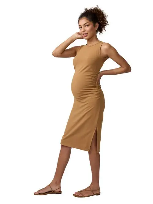INGRID & ISABEL Ruched Bodycon Tank Dress - Brown