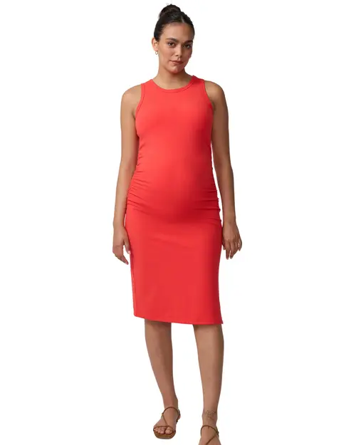 Ingrid & Isabel® Ruched Bodycon Tank Dress - Hibiscus