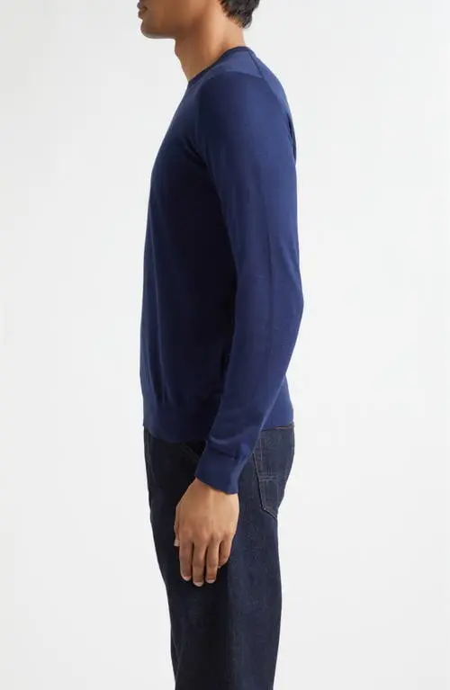 John Smedley Rowland Sea Island Cotton Sweater - French Navy