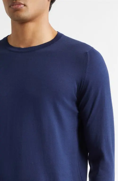 John Smedley Rowland Sea Island Cotton Sweater - French Navy