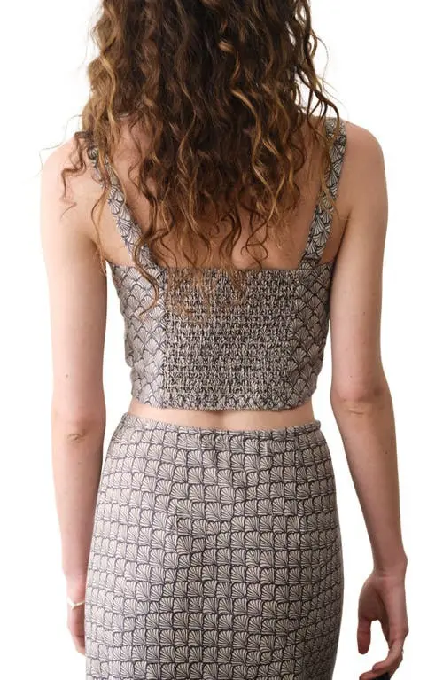 Marine Layer Zoe Seashell Print Hemp Blend Crop Tank