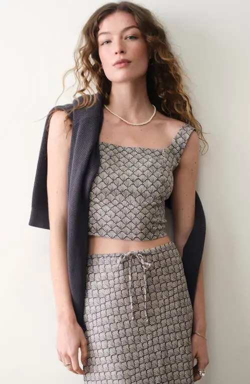 Marine Layer Zoe Seashell Print Hemp Blend Crop Tank
