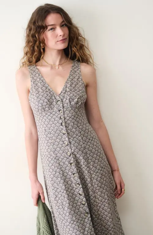 Marine Layer Camila Print Maxi Dress - Navy Seashell