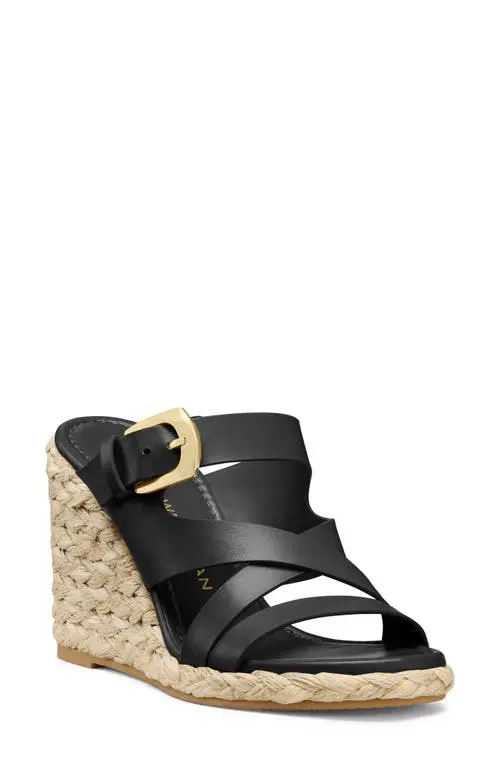 STUART WEITZMAN Sai Espadrille Wedge Sandal - Black