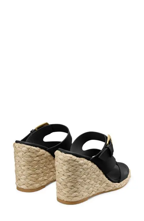 STUART WEITZMAN Sai Espadrille Wedge Sandal - Black