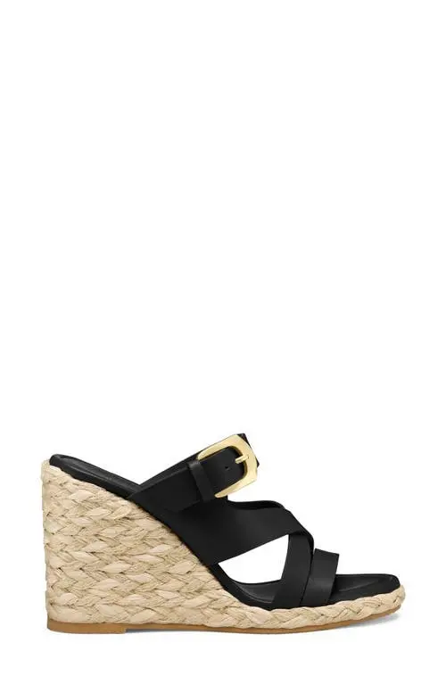STUART WEITZMAN Sai Espadrille Wedge Sandal - Black