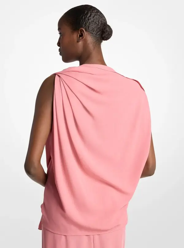 Michael Kors Wool Crepe Draped Blouse