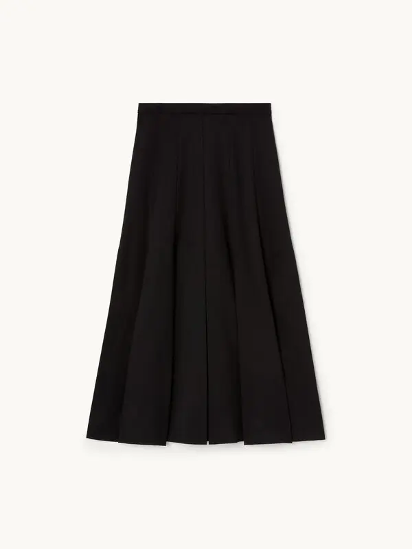 GWYN Lace-paneled Pleated Skirt
