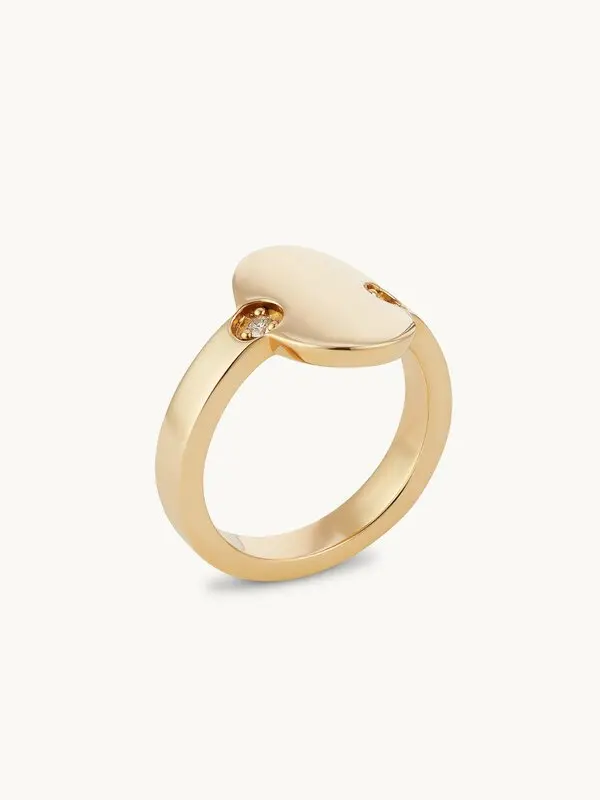 GWYN Shube Signet Ring - Yellow Gold,white Diamonds