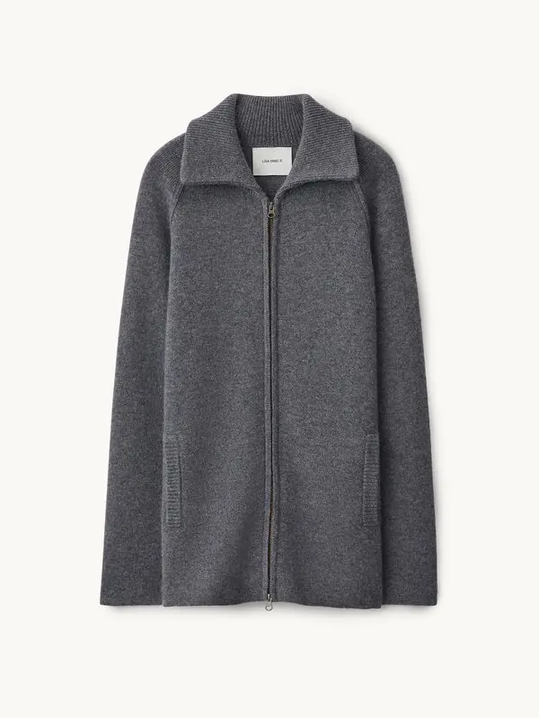 LISA YANG Gardenia Zip Cardigan Jacket