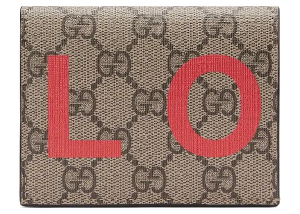 Gucci Valentine's Day Card Case Gg Supreme - Beige/ebony