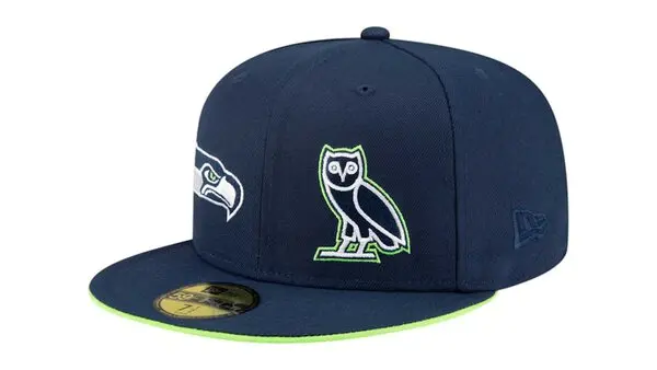 OVO Nfl Seattle Seahawks New Era 59fifty Fitted Hat - Navy Blue