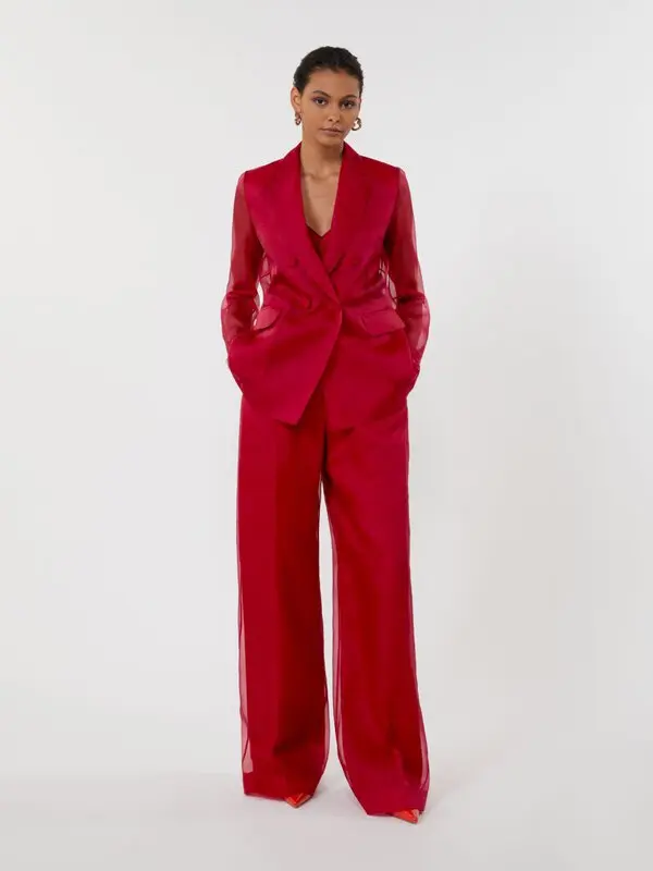 Max Mara Silk Organza Blazer - Geranium