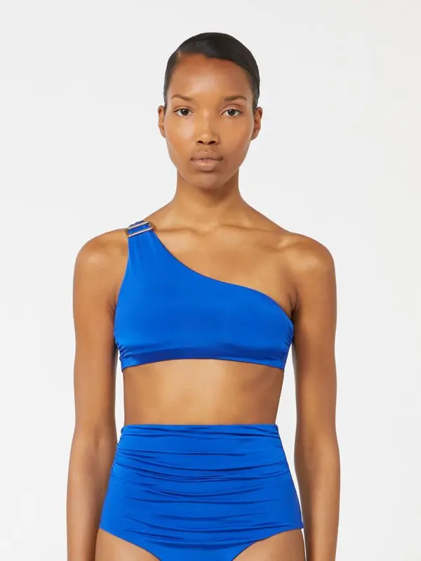 Max Mara Shiny Jersey One-shoulder Bikini Top