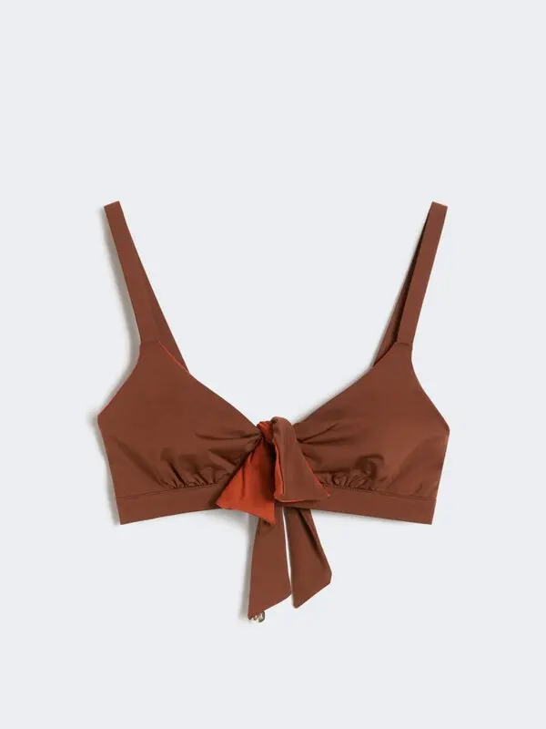 Max Mara Reversible Double Jersey Bikini Top - Chocolate