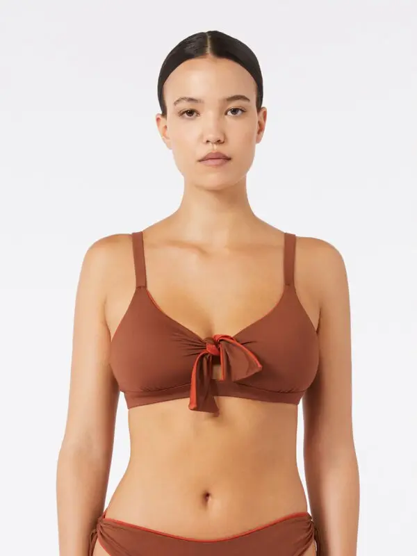 Max Mara Reversible Double Jersey Bikini Top - Chocolate