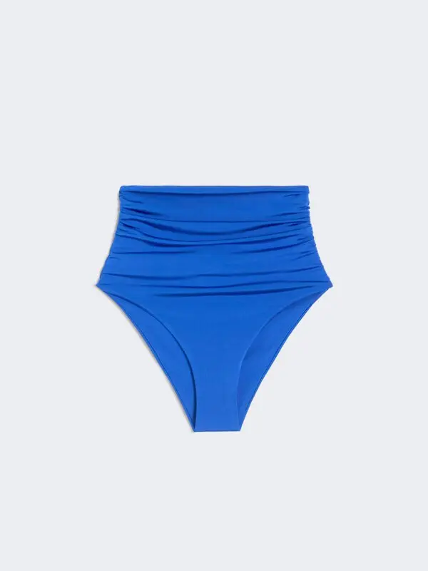 Max Mara Shiny Jersey Culotte-style Bikini Bottoms - Cornflower Blue