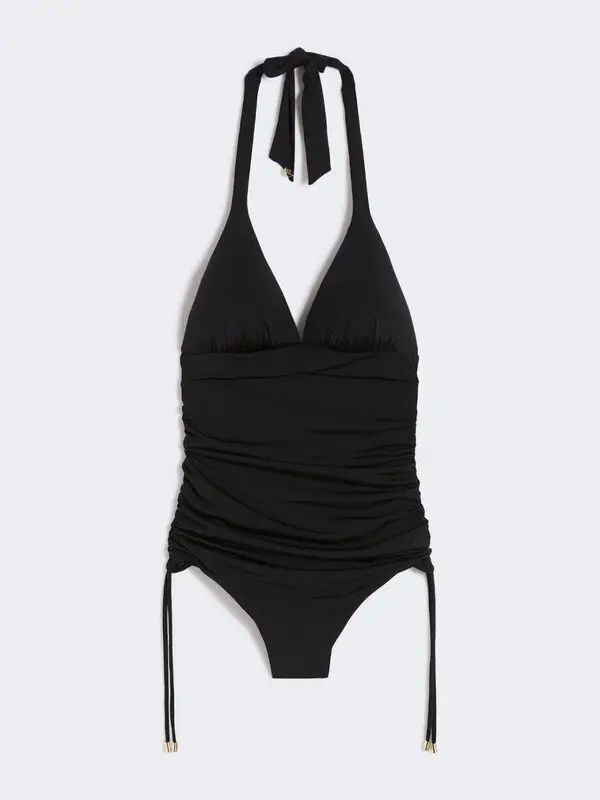Max Mara Gathered Jersey One-piece Swimsuit - Black