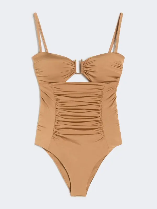 Max Mara Bandeau One-piece Swimsuit - Camel