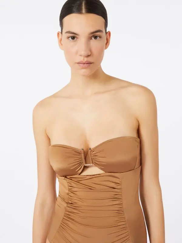 Max Mara Bandeau One-piece Swimsuit - Camel