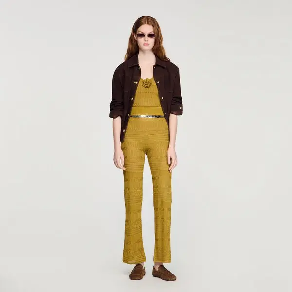 Sandro Pointelle Knit Trousers