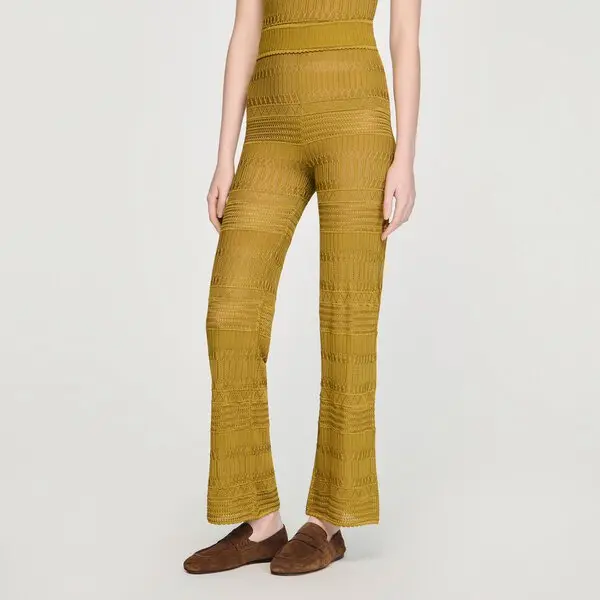 Sandro Pointelle Knit Trousers