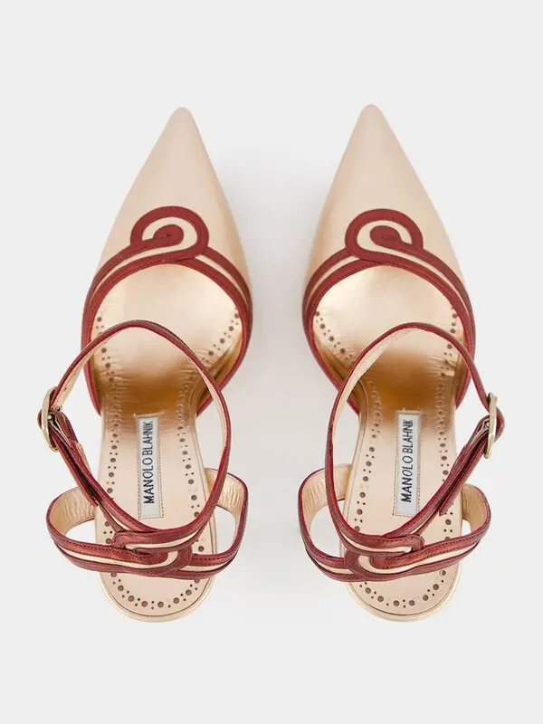 Manolo Blahnik Chonga 105mm Leather Pumps - Gold
