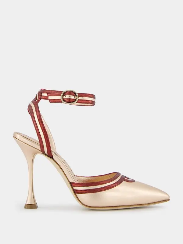 Manolo Blahnik Chonga 105mm Leather Pumps - Gold