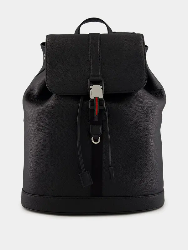 Gucci Large Leather Backpack - Black
