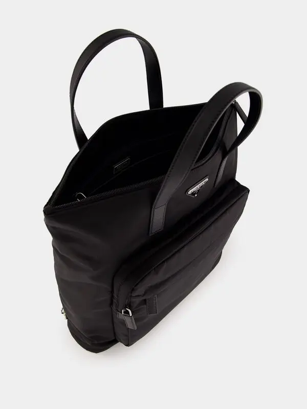 Prada Re-nylon And Saffiano Leather Tote Bag