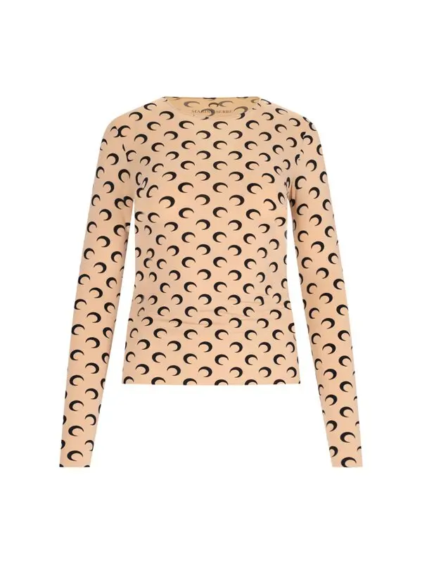 MARINE SERRE Top Logo "moon - Beige