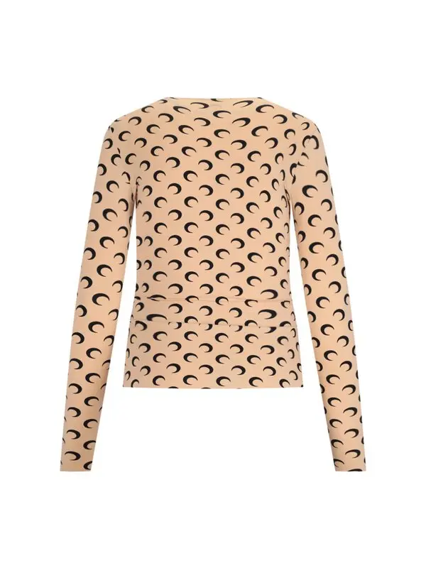 MARINE SERRE Top Logo "moon - Beige