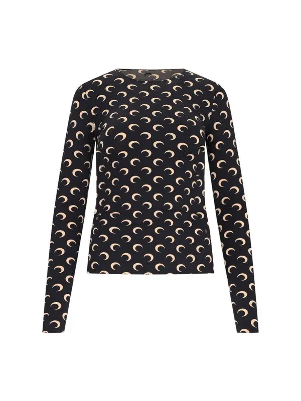 MARINE SERRE Top Logo "moon - Black